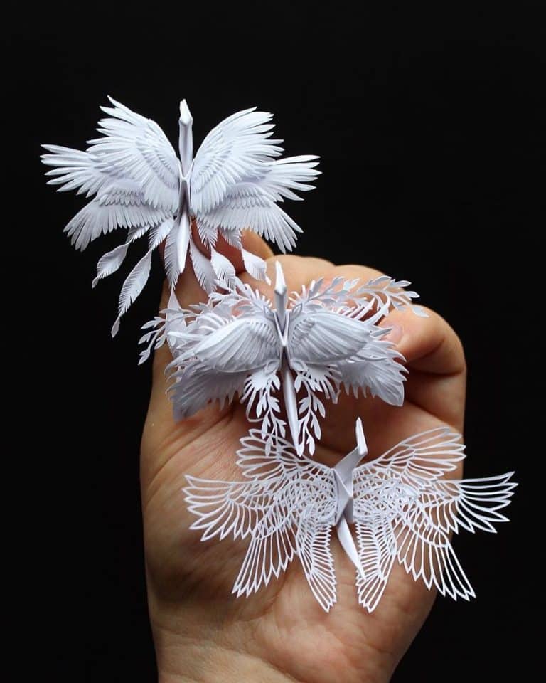Artist Creates Origami Cranes With Intricate Details And They’re ...